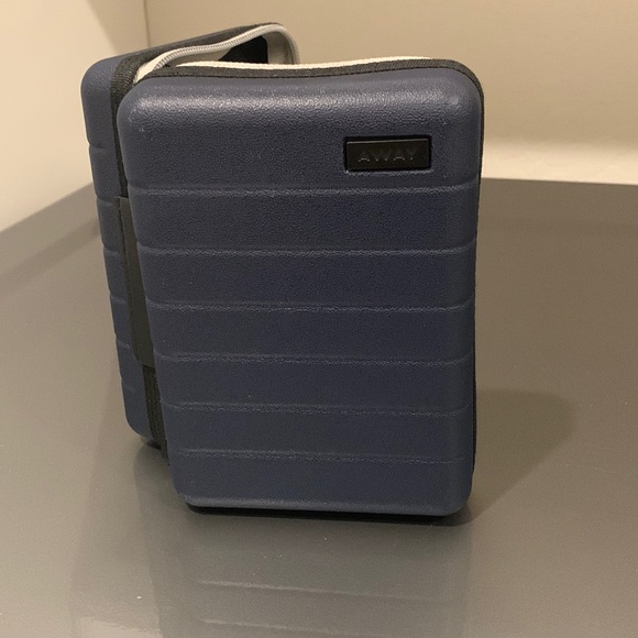 Away | Bags | Away Hard Shell Blue Mini Travel Kit X United Grey Zipper ...